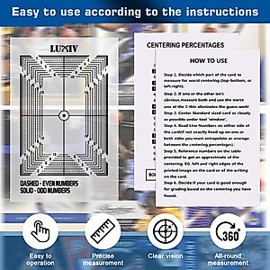 Luxiv Card Grading Centering Tool Kit, Card Center Tool with 30X Magnifying Tool, 2 Pcs Clean Cloth, Centering Guide Card Tools