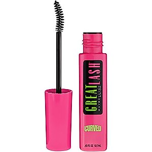 Maybelline New York Makeup Great Lash Curved Brush Washable Mascara, Very Black Mascara, 0.43 fl oz
