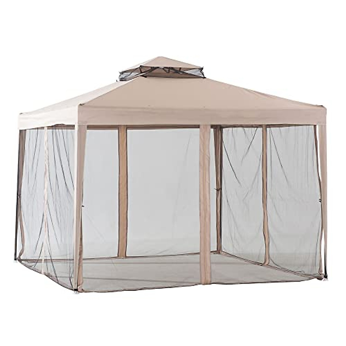 Sunjoy 10'x10' Hampton Softtop Steel Gazebo with Netting