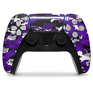 WraptorSkinz Skin Wrap compatible with Sony PS5 DualSense Controller WraptorCamo Digital Camo Purple (CONTROLLER NOT INCLUDED)