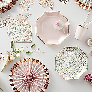 Rose Gold Foiled Flower Party Garland - 3m