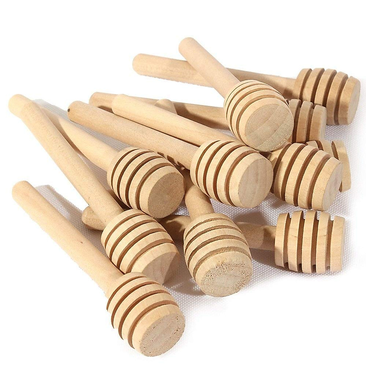 Besokuse Wood Honey Dipper Sticks Server for Honey Jar Dispense Drizzle Honey, Wedding Party Favors … (set of 30)