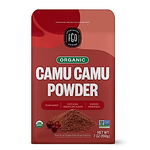 FGO Organic Freeze-Dried Camu Powder, 100% Raw From Brazil, 7oz, Packaging May Vary (Pack of 1)