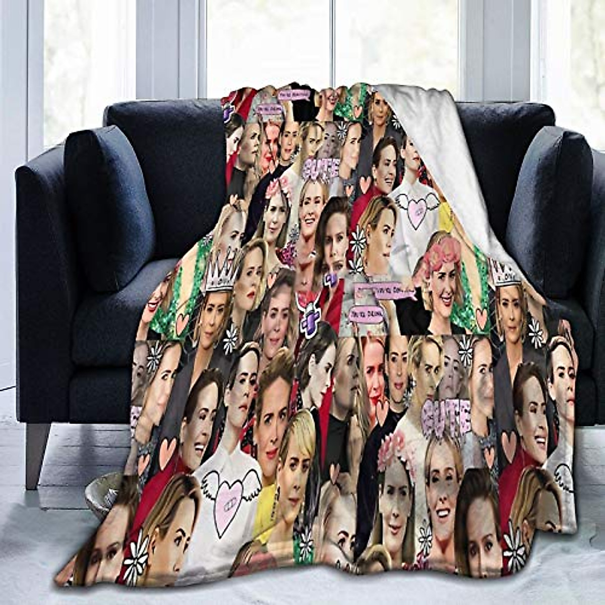 Sarah Paulson Collage Soft and Warm Fleece Throw Blanket for Camping Couch Cozy Plush Bed Blankets for Children and Adults