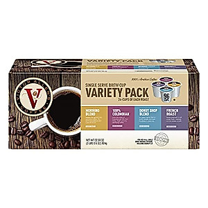 Victor Allen's Coffee Variety Pack, Light-Dark Roasts, 96 Count, Single Serve Coffee Pods for Keurig K-Cup Brewers