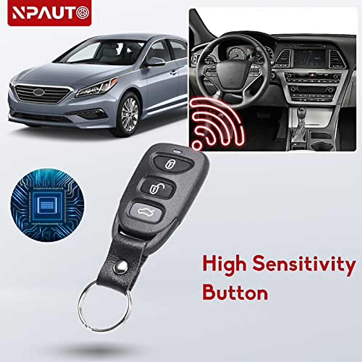 NPAUTO Key Fob Replacement for Hyundai Sonata 2011 2012 2013 2014 2015 Keyless Entry Remote Control Car Key Fobs (OSLOKA-950T, 4 Button, 1Pcs)