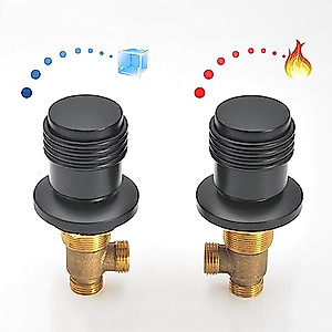 WuDLi Bath Mixer Tap Black 5 Hole Deck Mount Bath Shower Tap, Bath Shower Mixer Tap and Shower Kit F