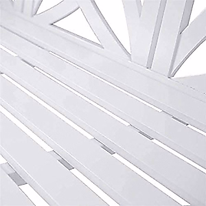 Vifah V1627 Atlantic Painted 5Ft Baltic White Acacia Wooden Bench for 3 Seater in Entry Way, Porch, Balcony, Deck, Garden, Patio, Backyard, Outdoor Seating, 550 lbs Capacity