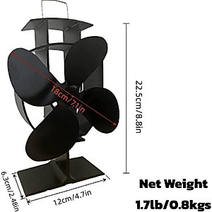 DANCHEL OUTDOOR Wood Stove Fan 4 Blades Fireplace Fan Heat Powered Non Electric Fan for Tent Stove Camping Accessories Backpacking