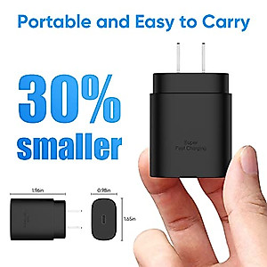 USB Type C Wall Charger Block, 25W Super Fast PD Power Adapter Compatible Samsung Galaxy S22 S21 S20 Ultra 5G Note10 20 Plus Z Fold 3, iPhone 13 12 Mini Pro Max 11 XS XR X 8 Plus, AirPods, iPad Pro