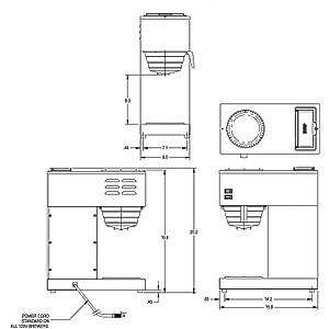 Bunn-O-Matic Pour-O-Matic Model VPR Coffee Brewer, 14.4liters Stainless Steel/Black