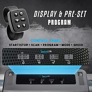 SereneLife Folding Treadmill Exercise Running Machine, Under Desk Storage, Electric Motorized with16 Pre-Set Program, Bluetooth Integration, Home Gym/Office, Walking or Jogging, 265lbs Capacity