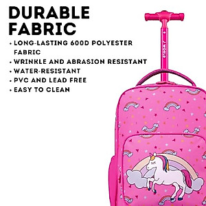 J World New York Kids' Sparkle Rolling Backpack, Unicorn, One Size
