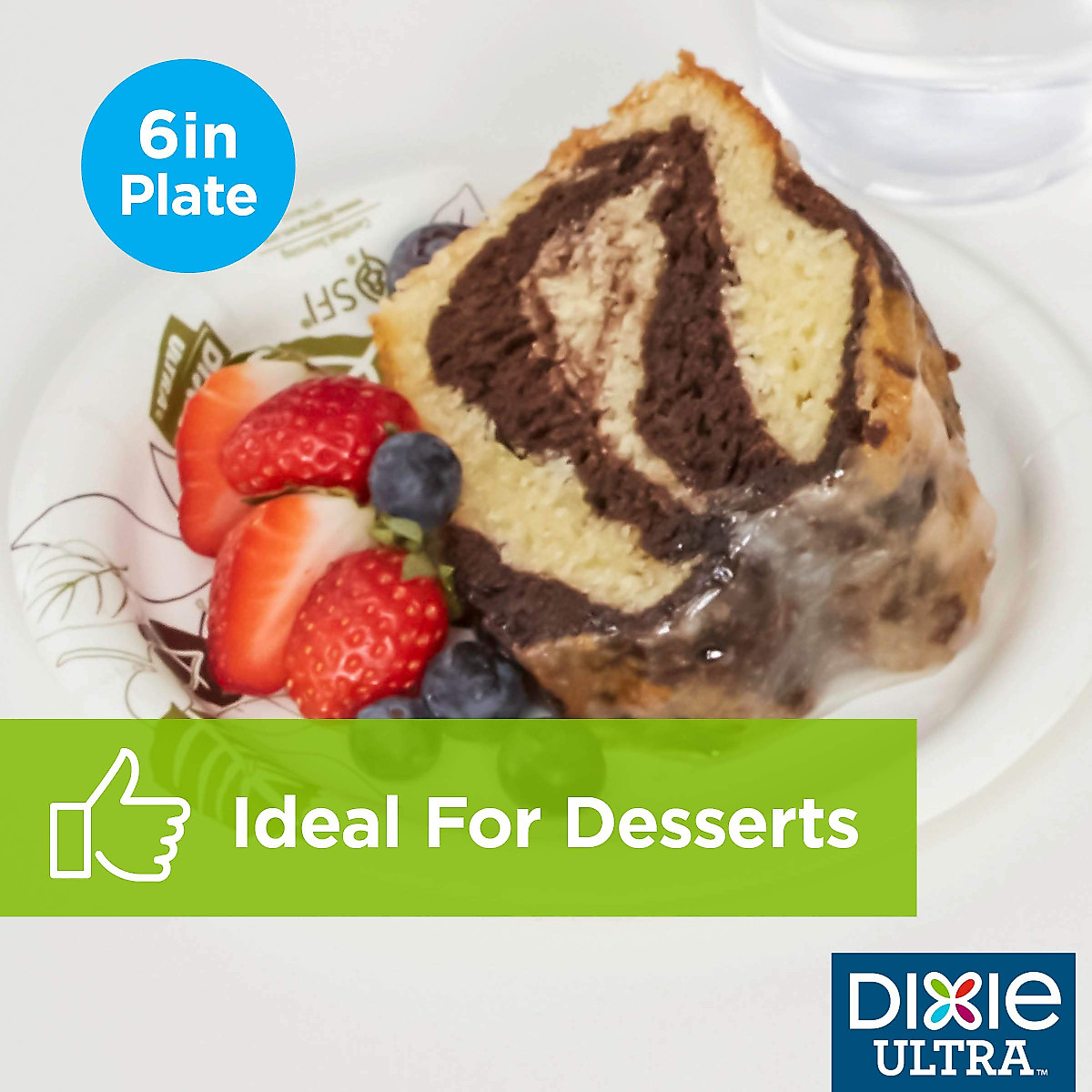 Dixie Ultra 6" Heavy-Weight Paper Plates by GP PRO (Georgia-Pacific), White, SXP6W, 1,000 Count (250 Plates Per Pack, 4 Packs Per Case)