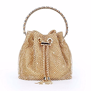 UBORSE Women Evening Clutch Bags Purses Handbags Crystals Sparkly Diamond Glitter Bag Bucket Handbag Rhinestone Clutch for Prom Cocktail Wedding