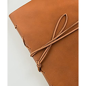 TROEX PU Leather Journal Writing Notebook with Ballpoint Pen, String Closure & Unlined Pages- Light Brown Leather Bound Journal for Men & Women- Vintage Style Handmade Leather Notebook Journal
