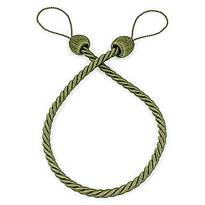 MALANOV Curtain Ropes Tiebacks Tie-Backs, Curtain Handmade Holdbacks, Polyester Curtain Tieback (Green-2Pc)
