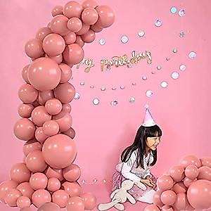 83Pack Retro Dusty Pink Balloons 18/12/10/5 Inch Matte Latex Helium Balloons for Dusty Rose Party Coral Birthday Baby Shower Bridal Shower Wedding Decorations Supplies
