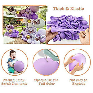 ZFUNBO Pastel Purple Balloons Garland Arch Kit 95 pcs 18/12/10/5 Inch Light Purple Balloons Different Sizes Purple Latex Balloon for Baby Shower Gender Reveal Wedding Birthday Purple Party Decorations