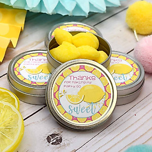 Sweet Summer Lemonade Thank You Sticker Labels, 40 2" Party Circle Stickers by AmandaCreation, Great for Party Favors, Envelope Seals & Goodie Bags