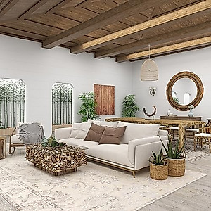 Deco 79 Seagrass Handmade Storage Basket with Handles, Set of 2 12", 16"W, Light Brown