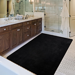 Andecor Soft Area Rug, 4x6 Black Washable Rugs for Living Room Bedroom, Indoor Fluffy Carpets for Dorm Boys Girls Kids Room Nursery Home Decorations