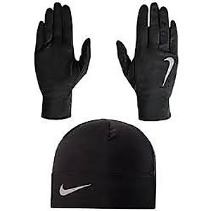 Nike Women's Run Thermal HAT and Glove Set M/L Black/Anthracite/Silver