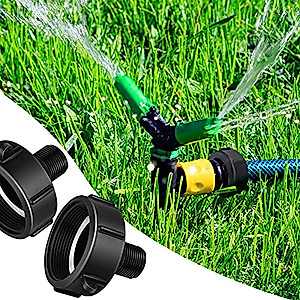 Zonon 2 Pieces 275 330 IBC Tote Tank Adapter Garden Hose Drain Plug Connector Coarse Garden Hose Connector Water Tank Hose Male Adapter for Garden Hose IBC Water Tank Connection, 2 Inch to 3/4