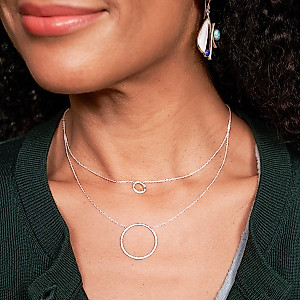 Silpada 'Layered Karma' Pendant Necklace in Sterling Silver, 15" + 2"