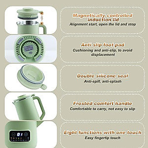 Nut Milk Maker Machine, 20oz Automatic Almond Milk Maker Machine, Soybean Milk Machine for Homemade Almond, Oat, Soy, Etc Grain, Soy Milk Maker Machine with Timer/Keep Warm/Self-Cleaning