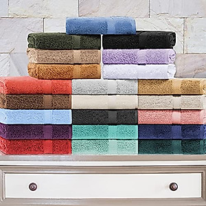 SUPERIOR Solid Egyptian Cotton Hand Towel Set, 20" x 30", White, 4-Pieces
