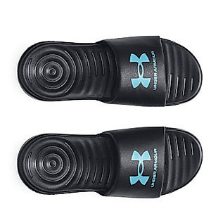 Under Armour Boys' Ansa Fixed Strap, (009) Black/Black/Blue Surf, 11K, US