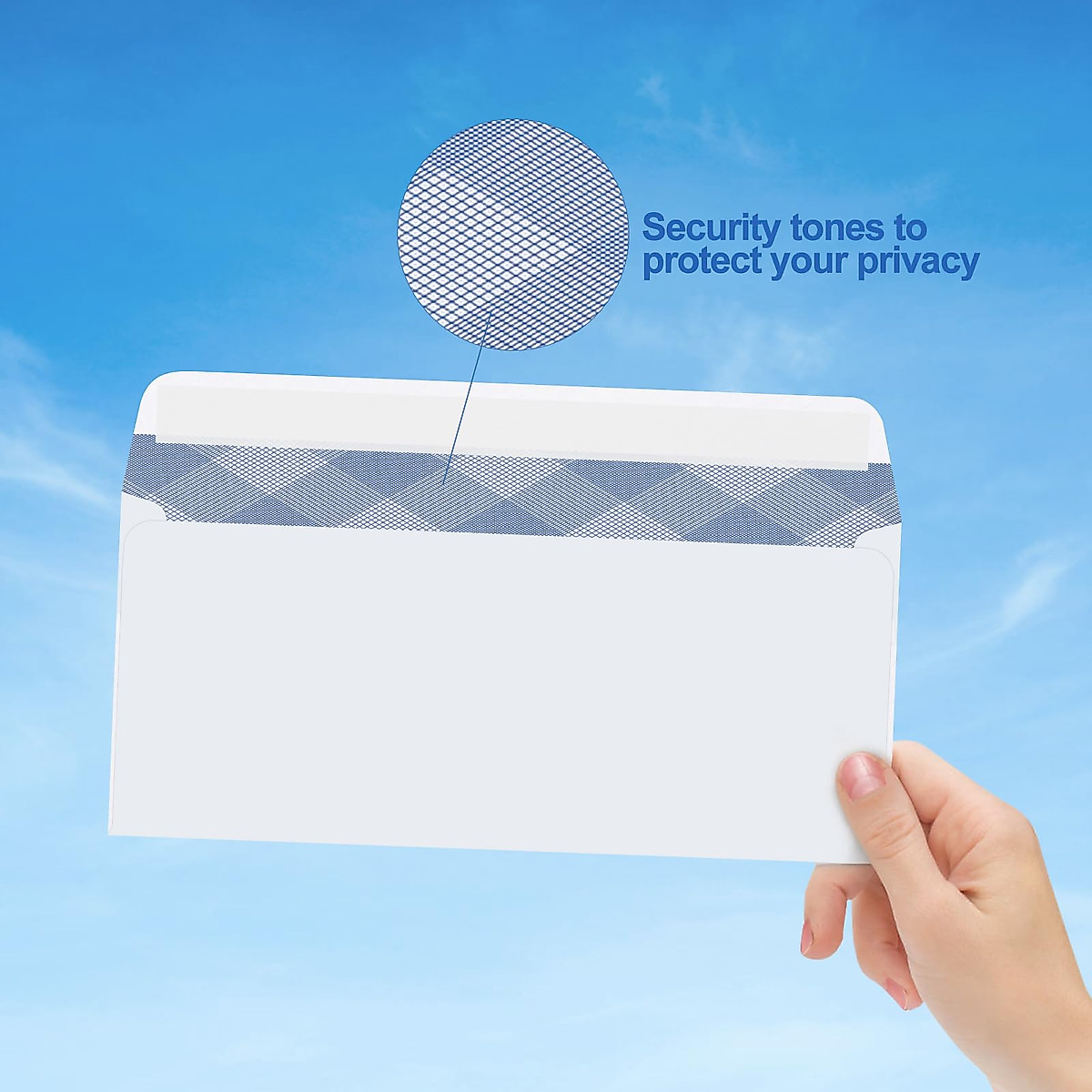 #10 Security Self-Seal Envelopes, PANDRI Windowless Business Mailing Envelopes, Security Tint Pattern for Secure Mailing, Invoices and Statements, Size 4-1/8 x 9-1/2 Inch - 24 LB - 500 Count