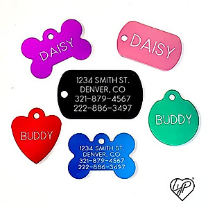 Love Your Pets Classic Pet ID Tags – Aluminum 2 Sided Deep Engraved Dog Tags-Made in The USA-Personalized Dog ID Tags, Cat Tags & Pet Tags