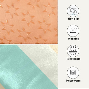 Coikll Simple Stripes Pet Bed Pad Soft Dog Bed Mat with Anti-Slip Bottom, Machine Washable Crate Pad Mattress for Dog Sleeping- 24 * 18inches