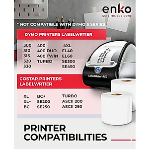 enKo (24 Rolls, 5280 Labels) Address & Shipping Labels 30323 (2-1/8 x 4") Compatible for Dymo LabelWriter