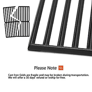 Hongso 7522 7521 15" Cast Iron Grill Grates Replacement for Weber Genesis Silver A, Spirit 500, Spirit E-210, Spirit S-210 Gas Grill (with Side-Mounted Control Panels), 7523, 65904, 65905, PCG522