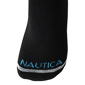 Nautica Women's Comfort Cushioned Quarter Cut Moisture Control Athletic Socks (6 Pack), Size 4-10, Black