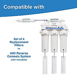 Applied Membranes Inc. | Reverse Osmosis Filter Replacement For 5 Stage Reverse Osmosis Water Filtration Systems (100 GPD, Pre & Post Filters Set - 1 Year Supply)