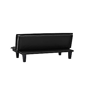 YUNLife&Home Loveseat Sofa,Modern Decor Accent Futon Love Seat Bed for Living Room Bedroom Napping,Tufted Upholstered Small Recliner Couch Furniture,Solid and Easy to Install, Fabric Black 63.8" w