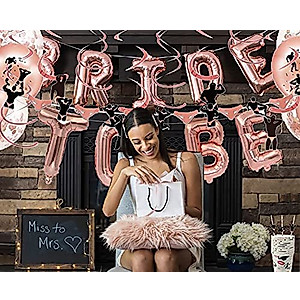 Bachelorette Party decorations| Rose Gold Bridal Shower supplies I Bride To be foil balloons Straws Cups Napkins Banner Swirls Dancing Men Confetti Balloons I Funny Final Fiesta Bride to be Favors