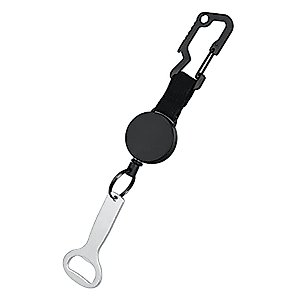 Retractable Bottle Opener with Carabiner Clip - Portable Cooler Bottle Opener Camping Accessories - Retractable Hand Strap Bottle Opener - Backpack Clip on Bottle Opener - Speed Beer Opener