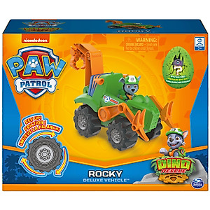 Paw Patrol, Dino Rescue Rocky’s Deluxe Rev Up Vehicle with Mystery Dinosaur Figure
