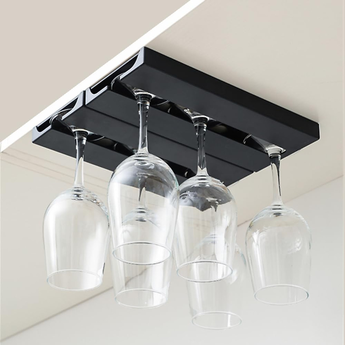 2 Pcs Wine Glass Racks No Drilling Stemware Racks Hanging Wine Glasses Holders for Bordeaux Cup White Wine Cup Cocktail Cup Champagne Cup Prosec Cup