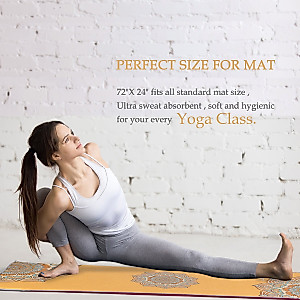 UCOOLY Yoga Towel,100% Grippy MicrofiberYoga Mat Sizes Yoga Mat Towel Ideal for Hot Yoga, Bikram,Sweaty Practice