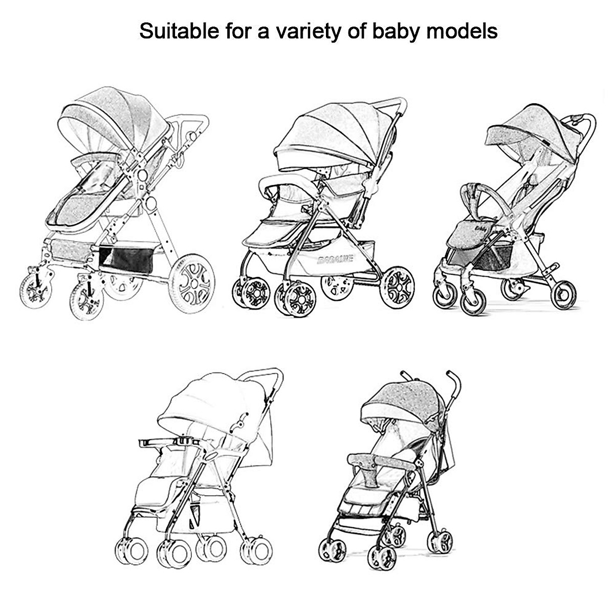 Universal Stroller Rain Cover, Baby Travel Weather Shield Waterproof Windproof Breathable Stroller Weather Shield (Navyblue)