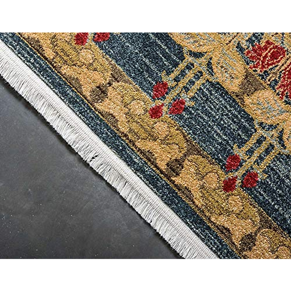 Unique Loom Edinburgh Collection Area Rug - Canmore (10'x 13' 1" Rectangle, Navy Blue/ Tan)