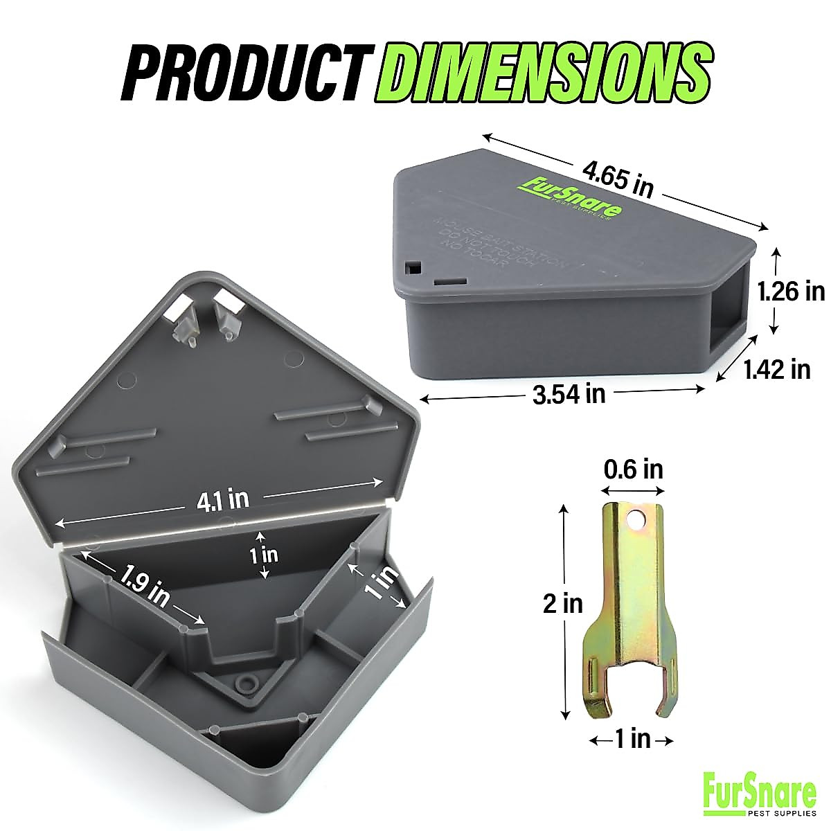 Mouse Bait Stations for Mice Outdoor and Indoor - Mice Bait Stations Box with Keys Fully Safety Design and Key Required Keeps Children and Pets Safe, Tamper-Proof, Weatherproof 6 Pack (Gray)