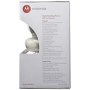Motorola MBP38S-2 Digital Video Baby Monitor with 4.3-Inch Color LCD Screen and 2 Cameras with Remote Pan, Tilt and Zoom