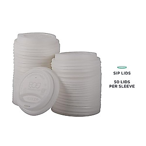 Eco-Products Compostable Coffee Cup Lids, Case of 800, White EcoLid, Fits 8oz Hot Cups, Made from PLA Plastic, A Renewable Material Made from Plants, ASTM, BPI-Certified